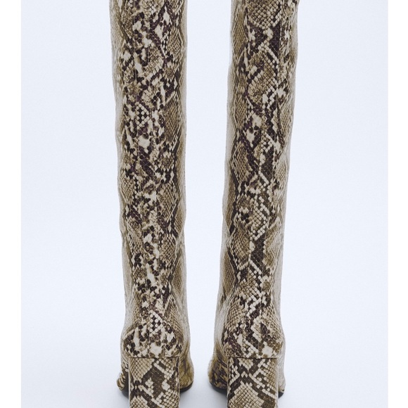 Zara | Shoes | Zara Snake Print Boots | Poshmark